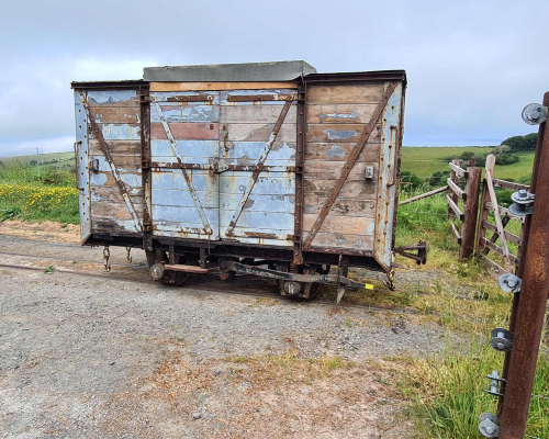 Ex-RNAD Box van arrives at Woody Bay for use by the permanent way team