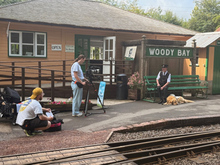 Channel 4 filming at Woody Bay - The Lynton & Barnstaple Railway