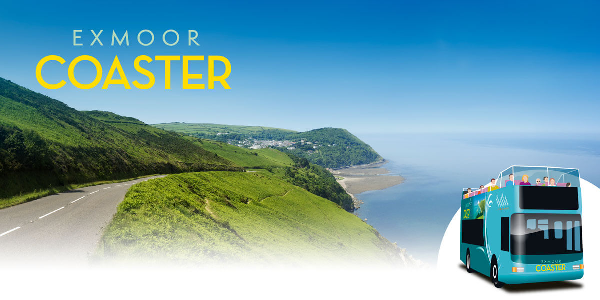 Exmoor open-top bus service Minehead to Ilfracombe via Woody Bay Stn.